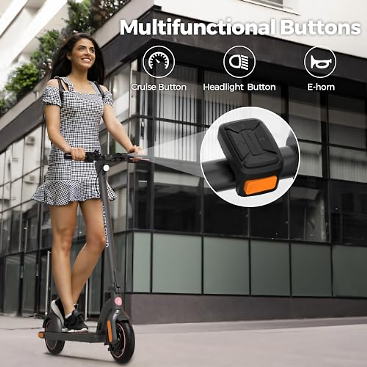 Wheelspeed Electric Scooter Primer, 12-14 Miles Long Range & 15 MPH Lightweight Commuting Electric Scooter, 350W Motor & 8.5" Pneumatic Tires Portable E-Scooter for Adults with Anti-Theft E-Lock