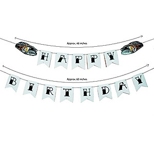 All Things Rockabilly Pre- Strung Classic Car Happy Birthday Banner Party Decoration - Hot Rod Birthday Party Decorations - Classic Car Party Decorations for Men