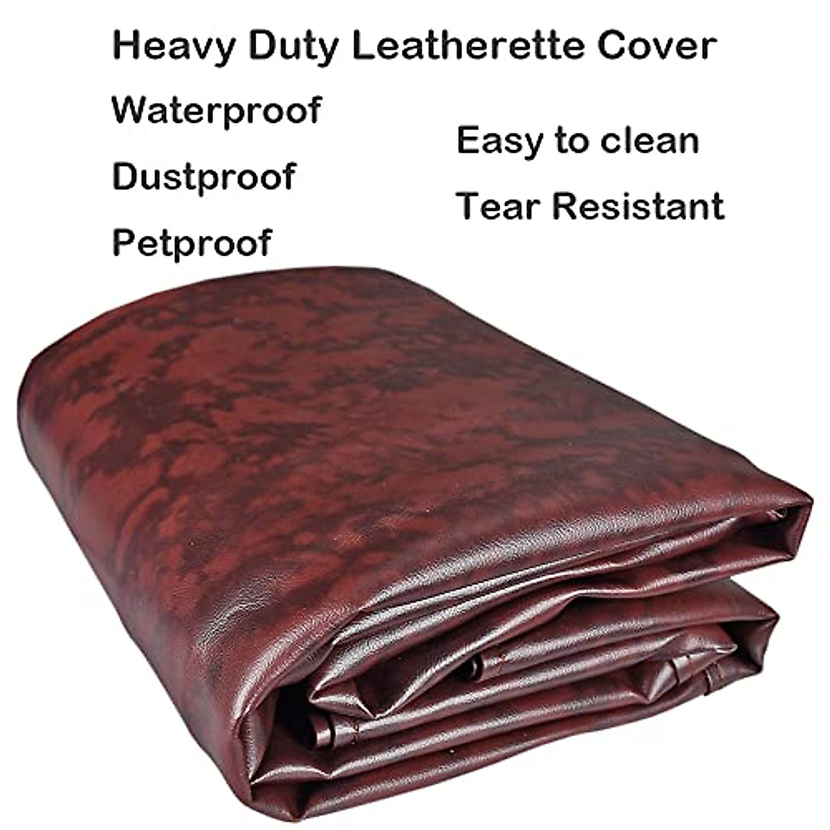 Heavy Duty Leatherette Billiard Pool Table Cover, Pool Table Cover 8 Feet, Waterproof Protection for Pool Balls Billiard Set, Pool Table Accessories, Billiards Accessories(8FT/Brown)