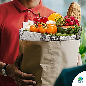 Amiff Thermal Insulated Box Liners 8 x 8 x 8 Inch. Metalized Foil Food Insulation Cooler Liners 10 Pack. Thermal Liner for Boxes. Insulated Box Liner with Adhesive Strip. Waterproof Cooler Liner