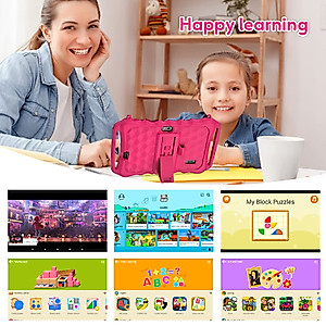 Tablet for Kids,7 inch Tablet for Toddlers 3GB RAM 32GB ROM, Android 12.0 Kids Tablet with Dual Camera, WiFi, Bluetooth, Parental Control, Shockproof Case, YouTube, Netflix,Toddler Tablet for Children