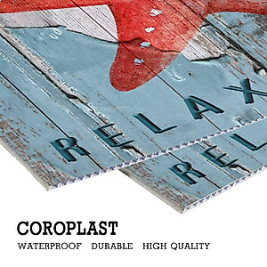 Ocean Nautical Beach Theme Underwater Starfish Yard Sign 12x18 Inch Sea Animal Turtle Octopus Crab Customized Lawn Signs with Stakes for House Rent Outdoor Decoration