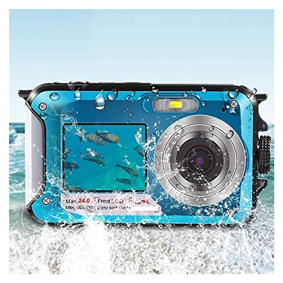 DYOSEN Digital Camera Aparat Cyfrowy Ekran Aparat Cyfrowy Selfie Wideorejestrator Do Podwodne Nagrywanie DV Digital Camera Photography (Color : Blue)