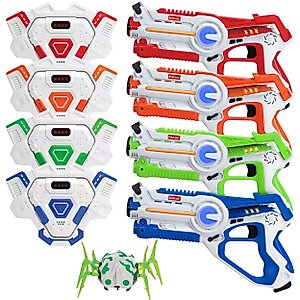 Kidzlane Laser Tag Set - 4 Players with Vest and Spider Target, Indoor/Outdoor Fun for Kids, Boys and Girls
