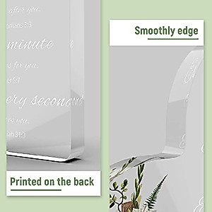 Acrylic Christian Gifts for Women Religious Decor with Bible Verse and Inspirational Sign Men Mom Wife Friends Colleague Co-Worker Home Office Gift (WHITE, LILY CROSS)