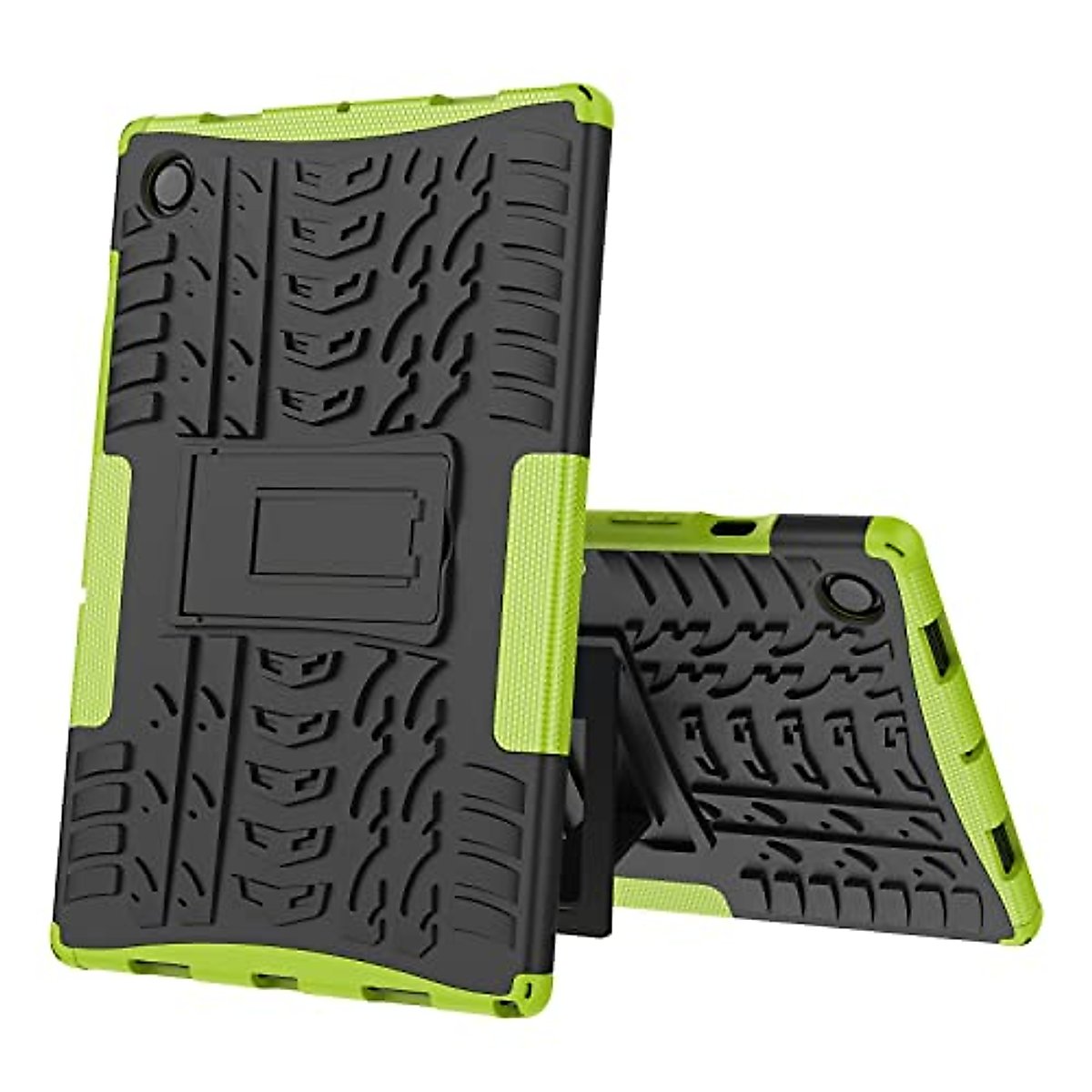 Tablet PC Case Tablet Cover Compatible with Samsung Galaxy TAB A8 10.5 X200 / X205(2021) Tire Texture Shockproof TPU+PC Protective Case with Folding Handle Stand Protective Cover (Color : Orange)