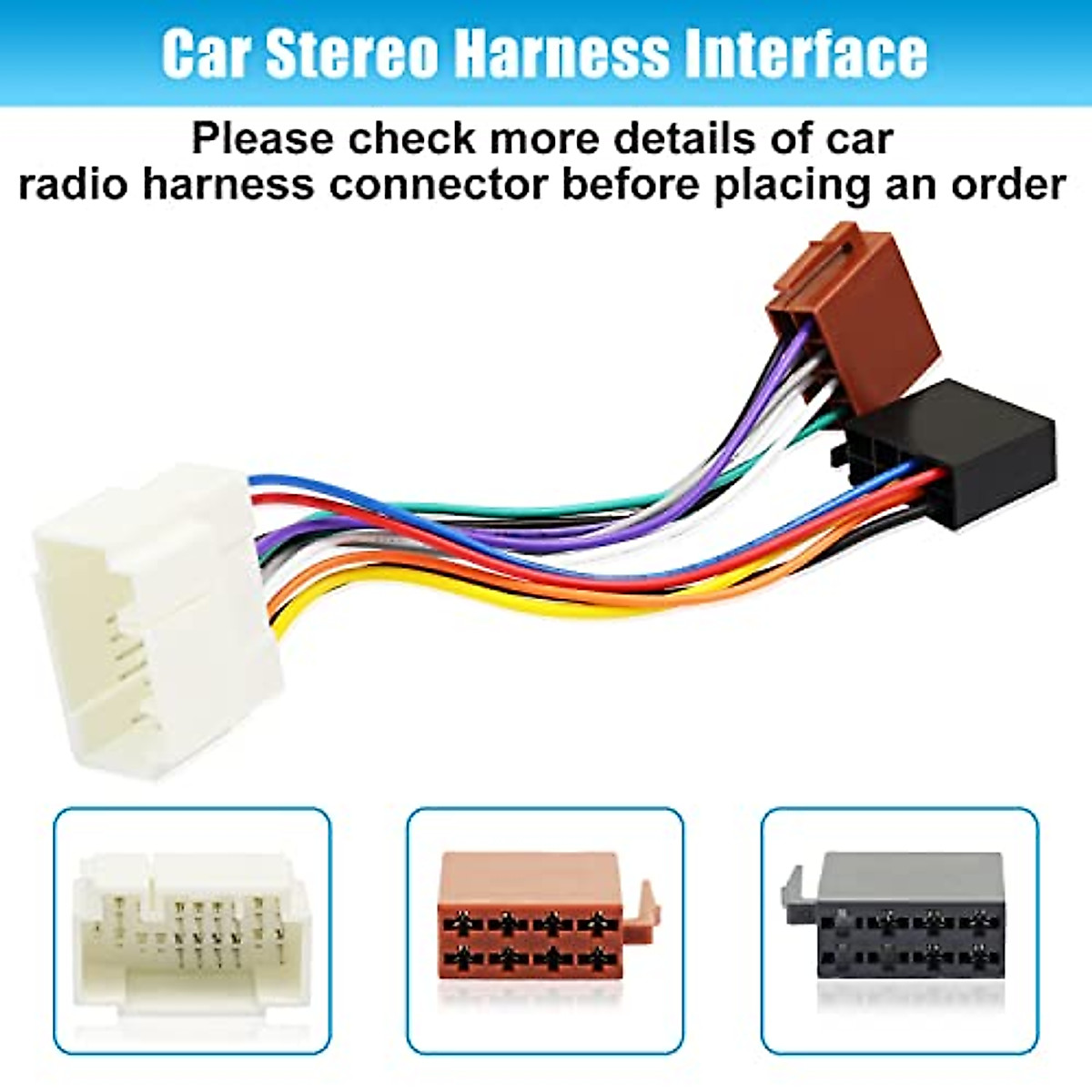 for Honda ISO Radio Stereo Harness Adapter, Aftermarket Radio Wiring Harness Compatible with Honda Accord Civic CRV Insight Suzuki