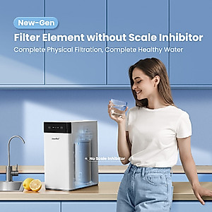 COMFEE' Reverse Osmosis System, 400 GPD, 1.5:1 Pure to Drain, Tankless RO System, NSF Standards, TDS Reduction, USA Tech Support, Under Sink Water Filter System with Brushed Nickel Faucet