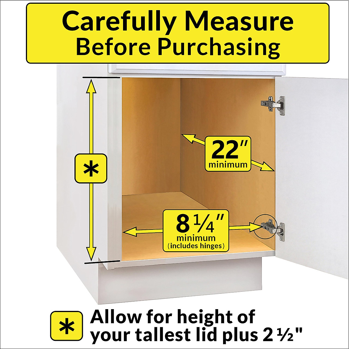 Lynk Professional® Slide Out Pan and Pot Lid Organizer for Cabinet - Pull Out Lid Organizer for Cabinet - 7.25 inch wide x 21 inch deep - Chrome