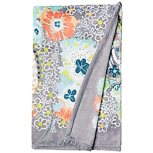 Vera Bradley Women's Fleece Plush Throw Blanket, Citrus Paisley, 80 X 50