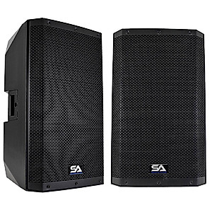 Seismic Audio Speakers Riot-15, Pair of Powered 1000 Watt PA/DJ Speaker with Bluetooth, 15 Inch Speaker, DSP, Built in Mixer & Class D Amplifier