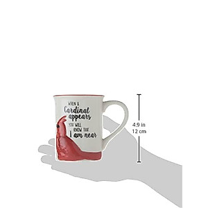 Enesco Our Name is Mud Bereavement Comforting Cardinal Always Near Sculpted Coffee Mug, 1 Count (Pack of 1), Multicolor