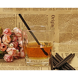 Tupalizy 100PCS Black Plastic Straws Drinking Coffee Stirrers for Wedding Coffee Sip Stir Sticks for Cocktail Tea Chocolate Hot Water Cold Drinks Cups Travel Mugs Crafts Home Bars, 5.12 inch