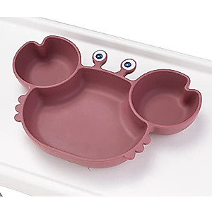 Qshare Toddler Plate, Portable Baby Plates for Toddlers and Kids, BPA-Free Strong Suction Plates for Toddlers, Dishwasher & Microwave Safe Silicone Placemat 9x6x1.4 inch