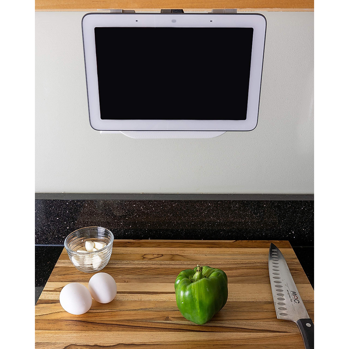 Built3D, Google Nest Hub Home Kitchen Under Cabinet Mount Bracket | All Hardware Included (White)