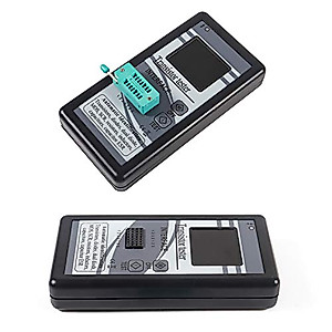 1PACK Transistor Tester,Mosfet Transistor Capacitor Tester, Mega328 NPN PNP Transistor Diode Resistor Inductor Capacitance MOS SCR ESR Meter Automatic Checker Detector(not Included DC9V Battery)