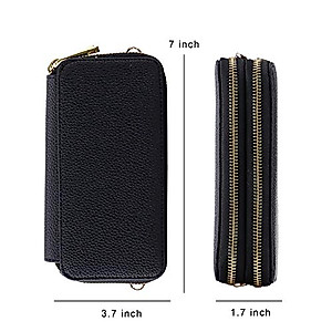 HAWEE Wristlet Clutch Wallet for Women Shoulder Bag with Chain Strap Cell Phone Purse, Black