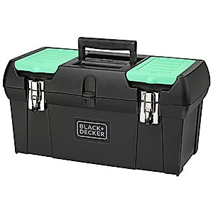 BLACK+DECKER reviva Toolbox Organizer, 19” with Built-In Lock, Made from Recycled Materials, For on the Go Use(REVST19129FF)