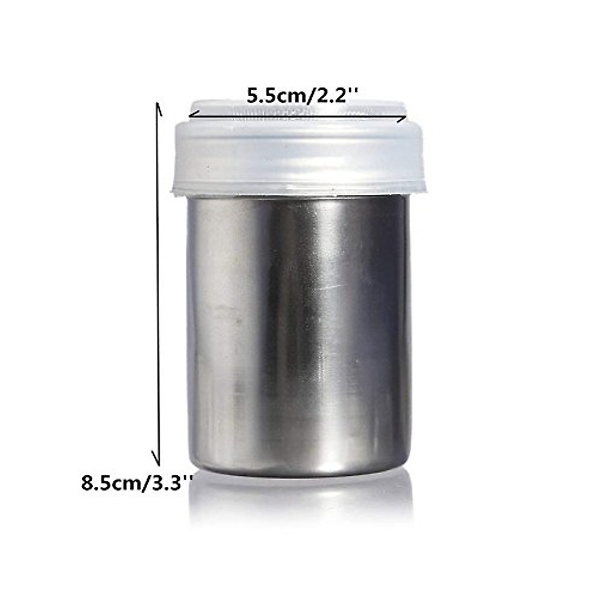 HANSGO 2 Set Powder Suger Shakers, Stainless Steel Powder Shaker Mesh Shaker Powder Cans for Salt Coffee Cocoa Cinnamon Powder Seasoning Cans with Lid