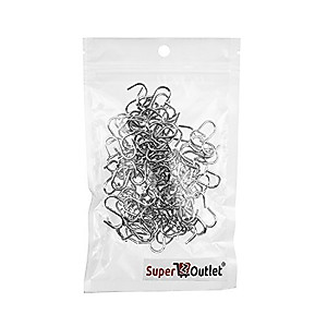 1" S-Shaped Silver Wire Hook Connectors Chain Hardware for Hanging Products or Items, Fishing Lure, Net Equipment, Key Ring Assembly (95 Pack)