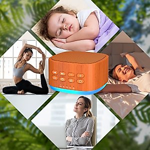 Magicteam White Noise Machine 10 Colors Lights and 25 Soothing Sounds Sleep Sound Machine with 5 Timers with Memory Feature Portable Sound Machine for Baby Adults. (Wood)
