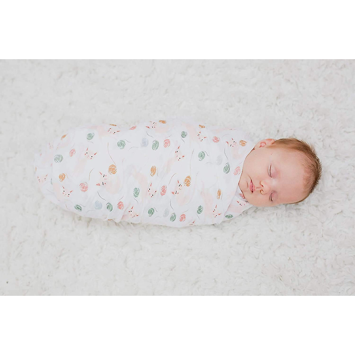 lulujo Baby Swaddle Blanket| Unisex Softest 100% Cotton Muslin Swaddle Blanket| Neutral Receiving Blanket for Girls & Boys | 47in x 47in Kitty