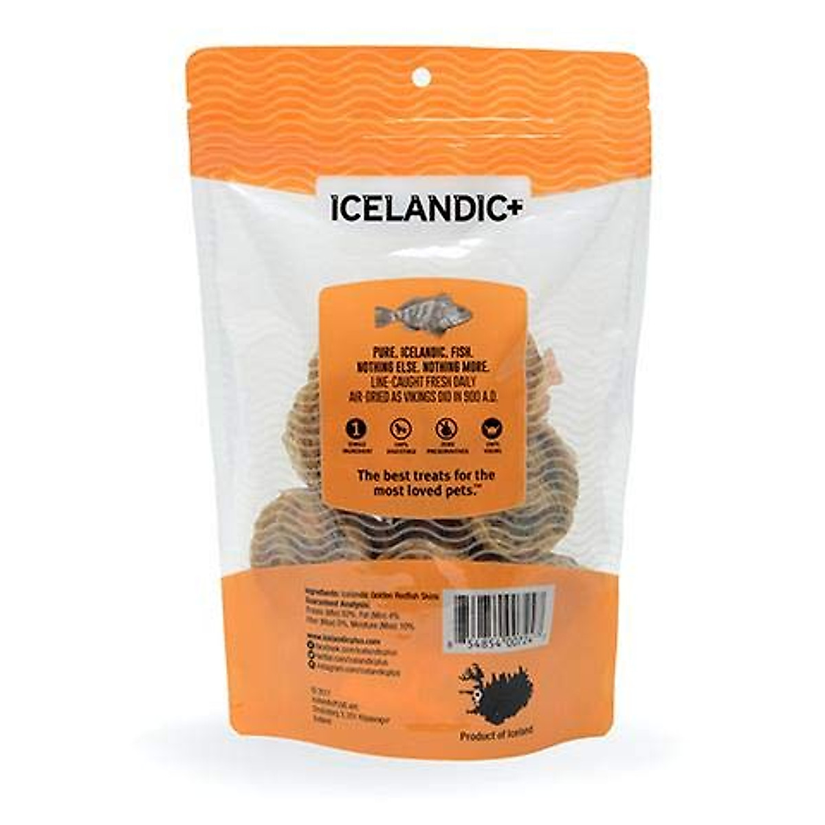Icelandic+ Plus Redfish Skin Rolls Dog Treat 3-oz Bag