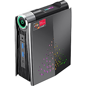 KAMRUI [Gaming PC] Mini PC AMD Ryzen 7 5700U Up to 4.3GHz, 16GB RAM 512GB SSD Small Computer, Radeon Vega 8 Micro Desktop PERF Adjustable, RGB Light, Upgrade Capacity, 4K HDMI DP Type-C