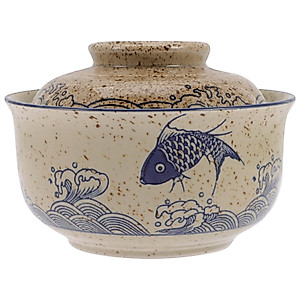 Cabilock Pho Soup Bowls Japanese Ramen Bowls Salad Bowl Japanese Style Noodle Bowl Ceramic Ramen Bowl Noodle Bowl Food Serving Bowl with Lid Ceramic Ramen Bowl Pho Soup Bowls Ceramic Pasta Bowl