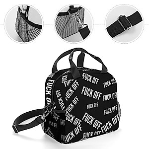 Fuck Off Lunch Box Storage Bag Leakproof Cooler Tote Shoulder Handbag All Over Print