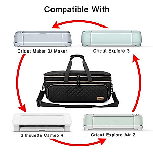 LZXYBIN Carrying Case Bag with Mat Pocket for Cricut Explore Air 2 Maker 3 Bag Carrying Case Black
