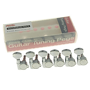 Wilkinson 6 Inline Chrome E-Z Post Guitar Tuners EZ Post Guitar Tuning Keys Pegs Guitar Machine Heads for Strat Tele