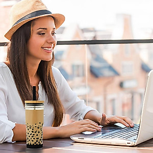 ALINK Glass Cups with Lids and Straws, 24 oz Mason Jar Drinking Glasses Tumbler with Silicone Boot, Tips, Brush, Reusable Iced Coffee Cups, Boba Tea Smoothie Cups - 2 Black