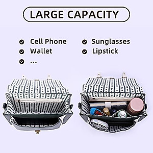 HYID Handbag Satchel Bag Shoulder Bag and Crossbody Bag and Purse for women Backpack Vintage Messenger Bag for Girls, Black