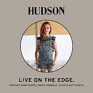 HUDSON Girls' Stretch Denim Jeans, Bell-Bottom Style Pants with Flared Legs, Midnight Wash, 14