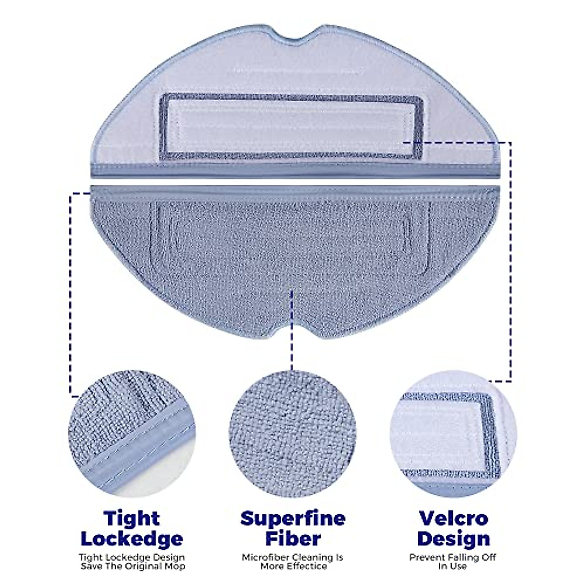 6 PCS Vacuum Mop Replacement Pads for Roborock S7 S7+ T7 T7S T7 Plus S7 MaxV Plus S8 Pro Ultra G20 Reusable Hard Floor Cloth Microfiber Soft Pad Expert Wet Replacement