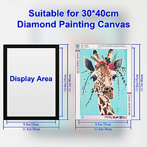 CEUHROG 6 Pack Diamond Painting Frames, Diamond Painting Art Canvas Frames 12" x 15.7", Self Adhesive Diamond Magnetic Art Frame, Frames for Wall Window Door Black, Inside Size 10" x 14"