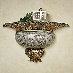 Touch of Class Ashfield Acanthus Leaf Aged Gold and Black Wall Shelf