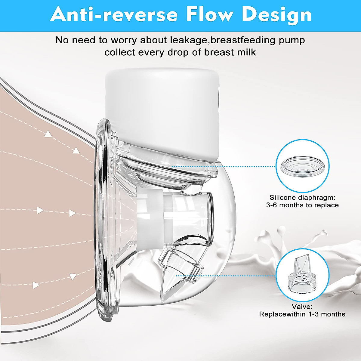 Electric Breast Pump, Wearable Breast Pump, Portable Hands Free Breastpump Pain Free with Massage Mode & LCD Screen, 2 Mode & 9 Levels, Gifts for Woman, 24mm Flange