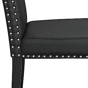 Modway Parcel Faux Leather Upholstered Parsons Dining Side Chair in Black