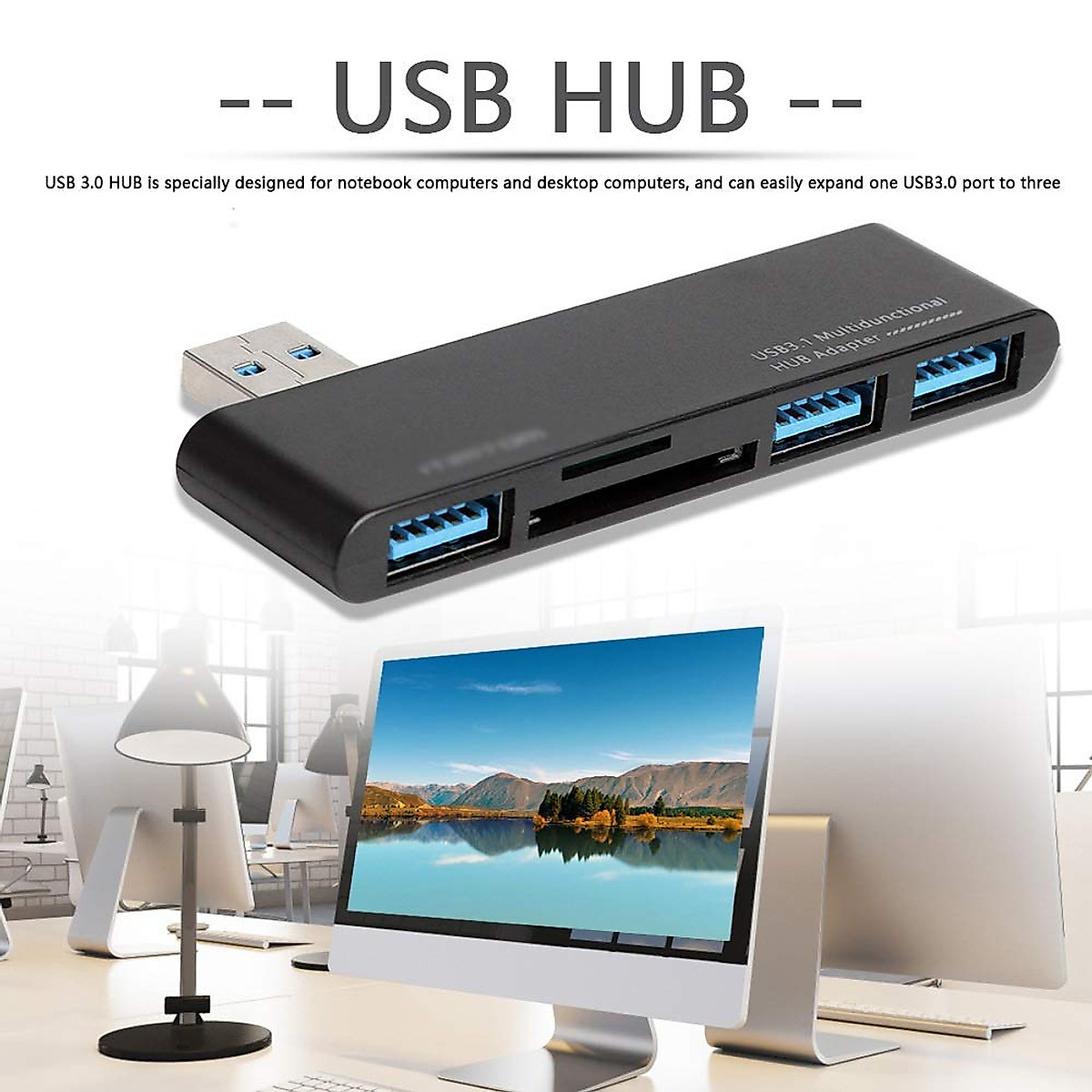 SHYPT Portable 5 in 1 USB 3.0 HUB Splitter Converter 5Gbps USB 3.0 for SD TF Card Reader Adapter for Desktop Laptop PC
