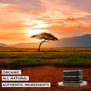 O NATURALS Organic African Black Soap Bar 3PC - Rich in African Shea Butter - Helps Acne Prone Skin - Natural Body Wash & Face Wash - Black African Soap - Natural Black Soap Bar for Women & Men