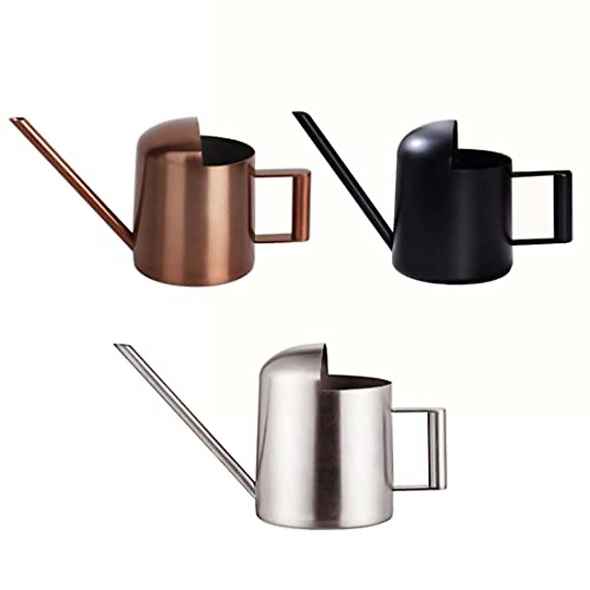 Eioflia Mini Watering Can,Watering Can Small,Stainless Steel Small Watering Pot with Long Spout Long Spout Bonsai Mini Watering Can for Kids Nursery Bonsai Indoor Houseplant (Silver)