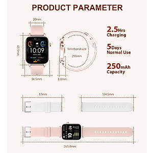 Smart Watch for Women (Answer/Make Call), 1.85" Fitness Tracker with Heart Rate Sleep SpO2 Monitor Pedometer 20 Sport Modes Voice, Waterproof Activity Trackers Smartwatches for iPhone Android Phones