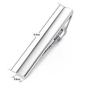 HONEY BEAR 3/5pcs Mens Tie Clip Set Tie Bar Normal Size for Wedding Gift 5.4cm