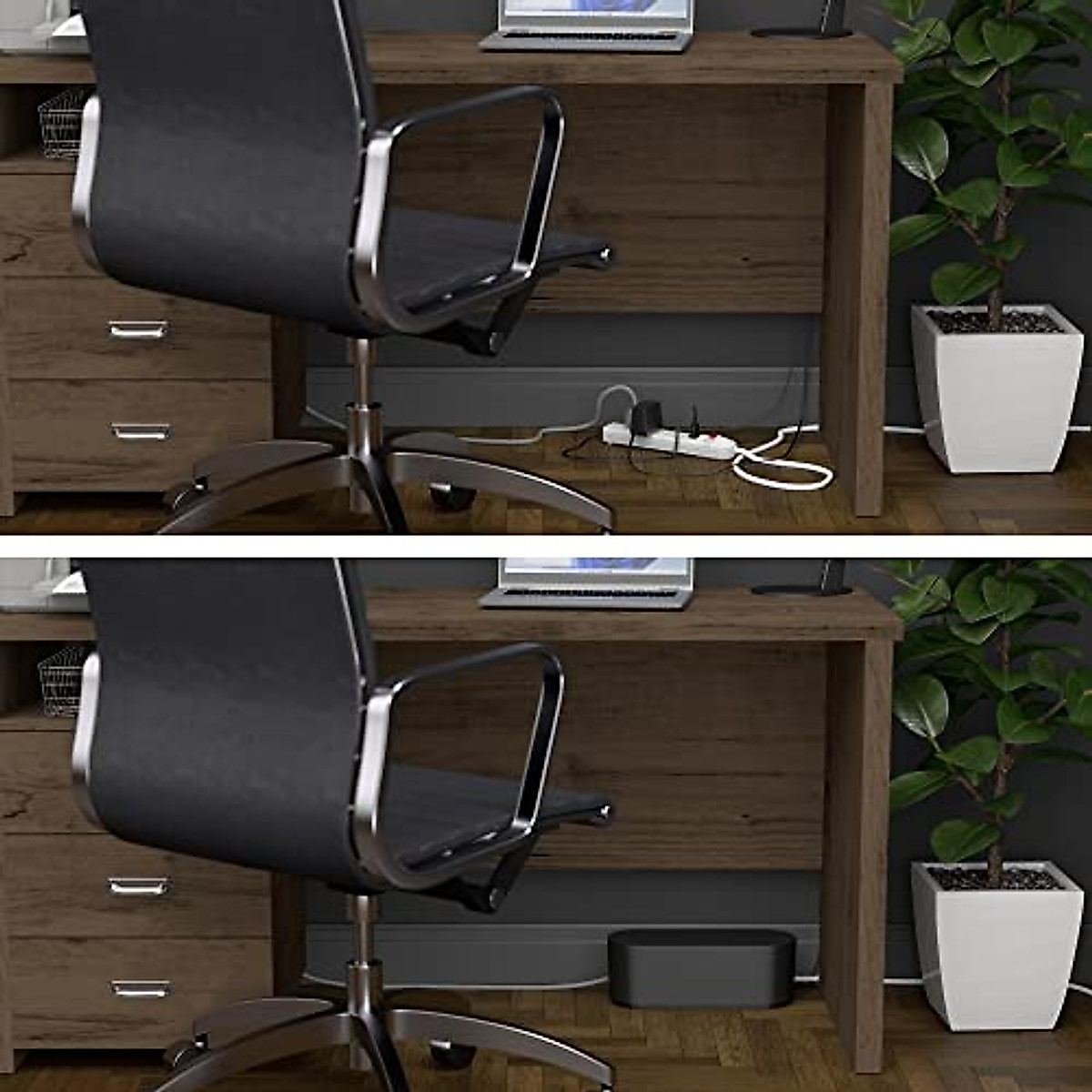 HAVEN FIRST Cable Management Box, 12.75 x 5 x 4.5in, Desk Cord Organizer, Power Strip Cover - Small, Black