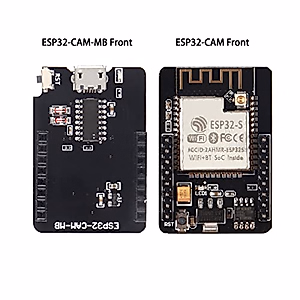 Aokin ESP32-CAM Camera Module, ESP32 Development Board WiFi and Bluetooth with OV2640 2MP Camera for Arduino, Include ESP32-CAM-MB Micro USB to Serial Port CH340C, 1 Pcs