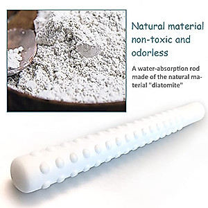 Loomaka Drying Rod Stick Absorbent Stick Diatomite Water-Absorption Stick【Quick Drying/Reusable/Preventing Moisture and Mold】Maintenance 2-Piece kit, White