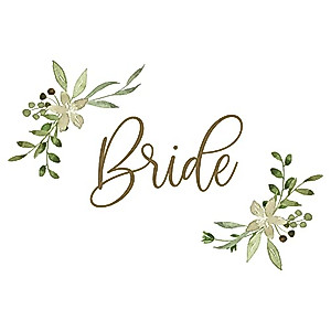 Lillian Rose Watercolor Botanical Bride Wedding Tote Bag, One Size, Natural White