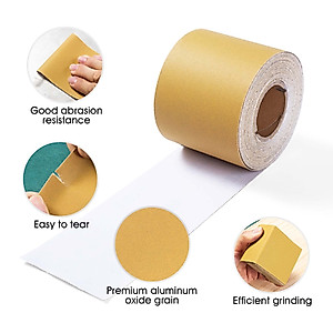 S SATC 320 Grit PSA Longboard Sandpaper 20 Yard Long Continuous Roll, 2-3/4" Wide Self Adhesive Stickyback Sanding Sheets for Automotive, Hand Sanding Blocks,Woodworking, Metal, Plastic